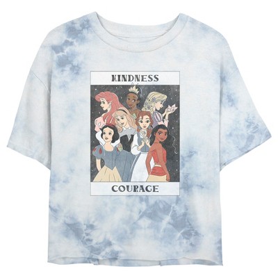 Juniors Womens Disney Princesses Kindness And Courage Poster Crop T ...