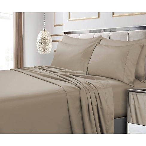 King 600 Thread Count 6pc Extra Deep Pocket Sateen Sheet Set Clay ...