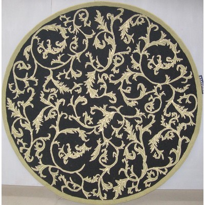 Chelsea Hk254 Hand Hooked Area Rug - Black/multi - 5'6" Round ...