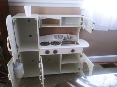 Teamson Kids Wooden Play Kitchen White Children's Fridge Freezer Oven ...