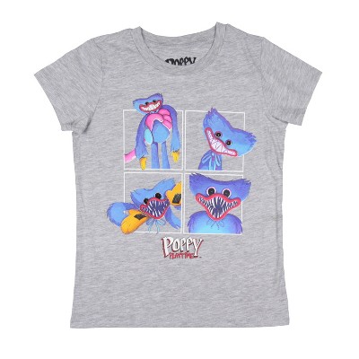 Poppy Playtime Girls' Character Grid Fright Game Kids T-shirt, Large 10 ...