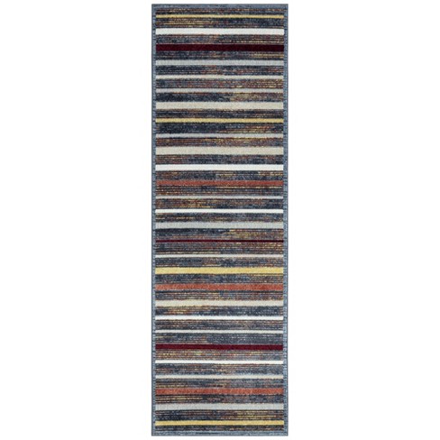 Everwash Treasure Striped Modern Machine Washable Runner Area Rug : Target