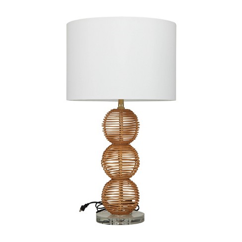 Bohemian Wicker Table Lamp Brown - Olivia & May : Target