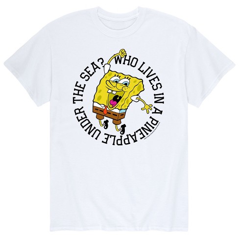 Men's Spongebob Squarepants Who Lives In A Pineapple Short Sleeve ...
