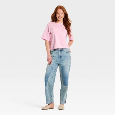 Women’s Vintage Jersey Crew Neck T-Shirt - Universal Thread™ Pink L ...