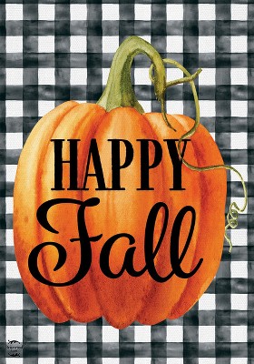 Happy Fall Pumpkin Burlap House Flag 28" X 40" Briarwood Lane : Target