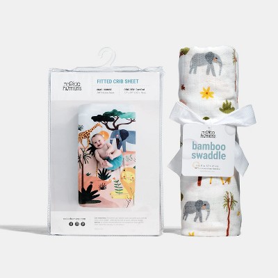 Rookie Humans Crib Sheet And Swaddle Bundle - In The Savanna. : Target