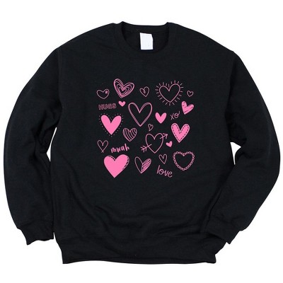 Simply Sage Market Women's Graphic Sweatshirt Love Heart Collage : Target