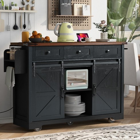 Nicbex Mobile Kitchen Island Cart Kitchen Carts On Wheels With Storage ...