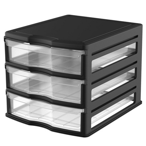 Life Story 3 Drawer Stackable Shelf Organizer Plastic Storage Drawers ...