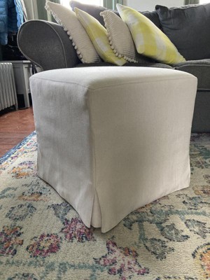 Lynwood Slipcover Cube Ottoman Gray - Threshold™ Designed With Studio ...