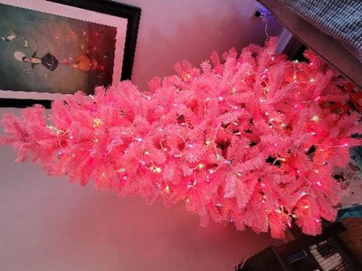 Best Choice Products 6ft Artificial Pink Christmas Full Tree Festive ...