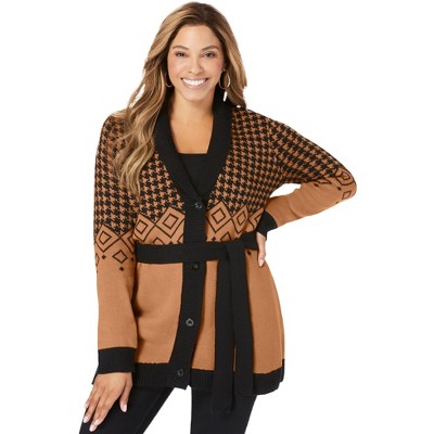Jessica London Women's Plus Size Fair Isle Cardi : Target