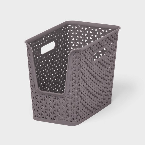 Y-weave Narrow Easy Access Decorative Storage Basket Gray - Brightroom ...