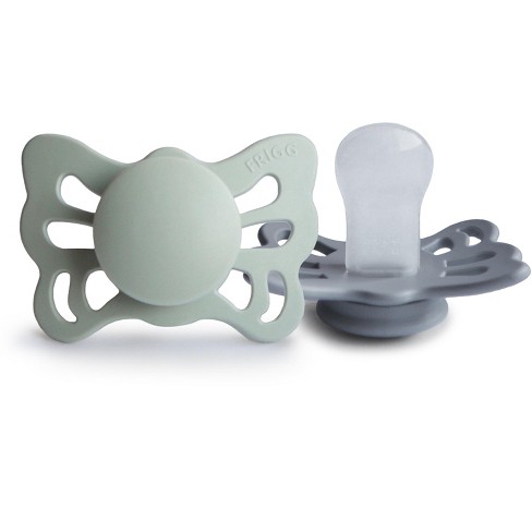 Frigg Butterfly Anatomical Silicone Pacifier 2-pack (0-6 Months) Sage ...