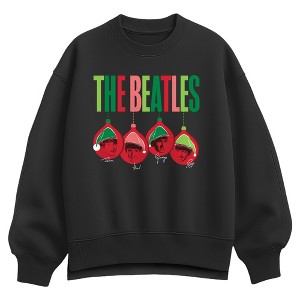 Women's - The Beatles - Santa Hat Ornaments Oversized Fleece Crew ...