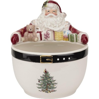 Spode Christmas Tree Santa Nut Bowl, Made Of Fine Earthenware : Target