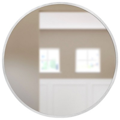 Aluminum Metal Round Framed Silver-backed Mirror Silver 20x20 : Target