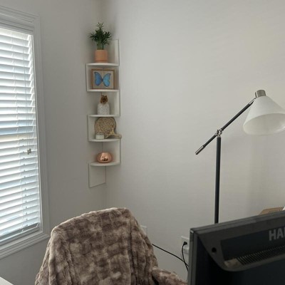 Basicwise 5 Tier Wall Mount Corner Shelf, Black : Target