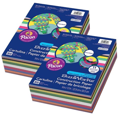 2pk 300 Sheets/pk Sunworks Construction Paper 11 Colors - Pacon: 9x12 ...