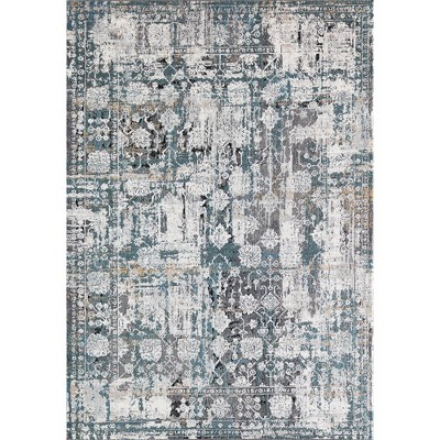 Rugs America Belle Bn20a Paradise Blue Abstract Vintage White Area Rug ...