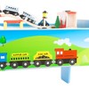 Toy Time Kids' Deluxe Wooden Train Table Set - 75-piece Play Set : Target