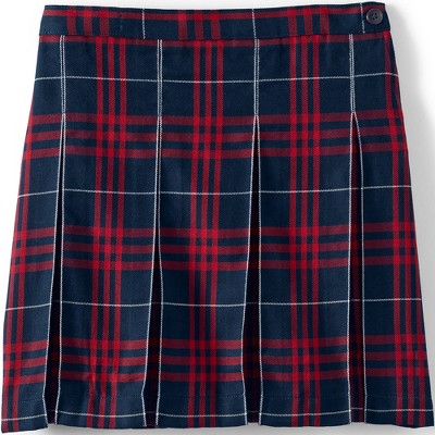 Lands' End School Uniform Kids Plaid Box Pleat Skirt Top Of The Knee ...
