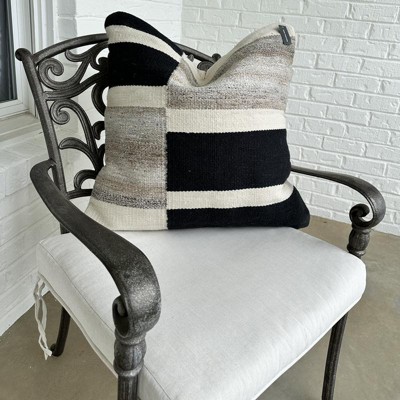 Oversized Blocked Woven Square Throw Pillow Black - Threshold™ : Target