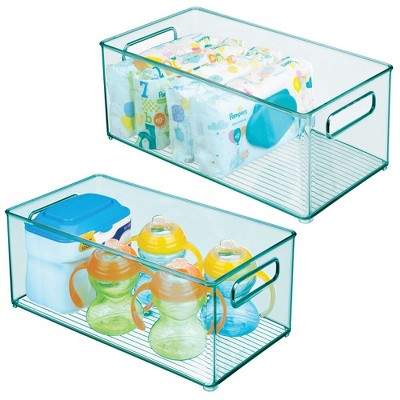 Mdesign Plastic Storage Organizer Bin For Kids Supplies, 14.5" L - 2 ...
