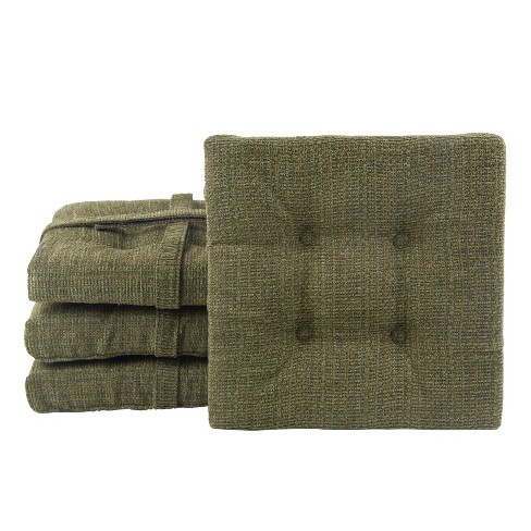 Gripper Non-slip Square Bar Stool Cushion With Hook And Loop Straps Set ...