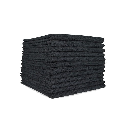 Smart Choice Microfiber Cloths 16x16 49gm Black (12/pack) : Target