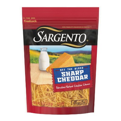 Sargento Natural Sharp Cheddar Shredded Cheese - 8oz : Target
