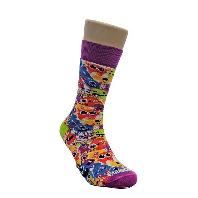 Happy Monster Faces Socks (tween Sizes, Small) From The Sock Panda : Target