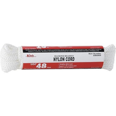 Koch 9/64 In. D X 48 Ft. L White Diamond Braided Nylon Rope : Target