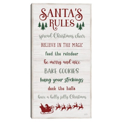 Masterpiece Art Gallery 17"x34" Santa's Rules Wall Art : Target