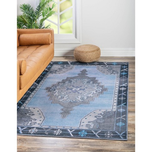 Unique Loom 5' 0 X 8' 0 Thomas Timeless Blue Gray Rectangle Area Rug ...