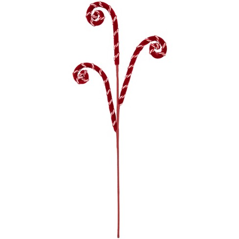 Northlight 27" Red And White Candy Cane Curls Christmas Spray : Target