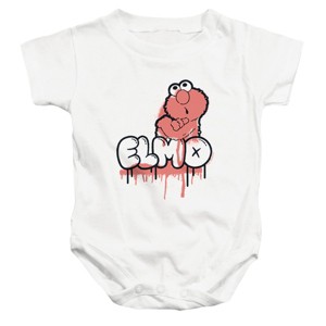 Baby Sesame Street Elmo Simple Spray Paint Graffiti Tag Infant Bodysuit ...