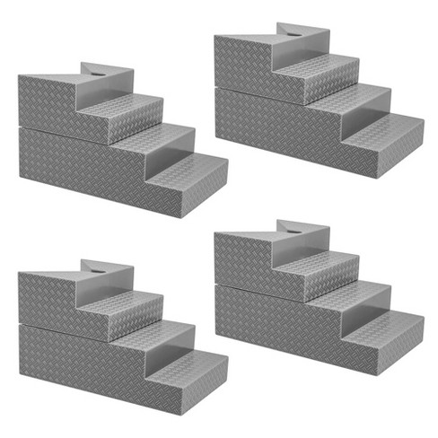 Set Of 4 Deluxe Gray Breakable Ring Stairs For Wwe & Aew Wrestling ...