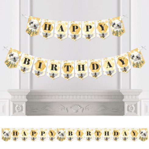 Big Dot Of Happiness Little Bumblebee - Bee Birthday Party Bunting ...