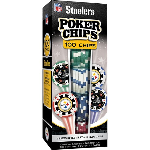 Masterpieces Casino 100 Piece Poker Chip Set - Nfl Pittsburgh Steelers ...