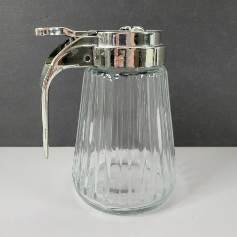 Anchor Hocking Glass Syrup Pitcher With Dispensing Lid With Silver ...