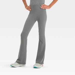Girls' Everyday Soft Flare Leggings - All In Motion™ Gray M: High Rise ...