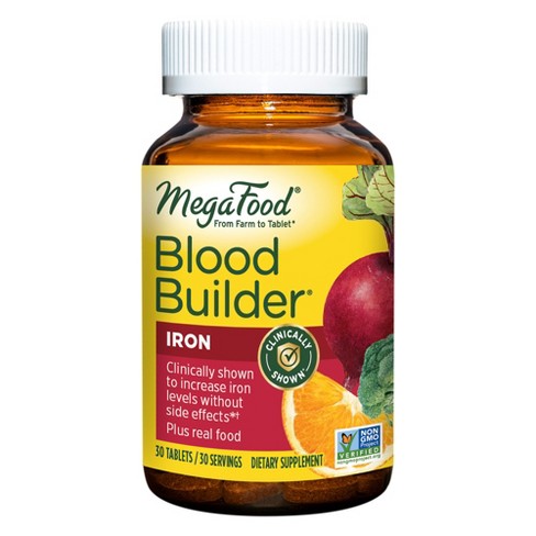 Megafood Blood Builder Vegan Iron Supplement Tablet : Target