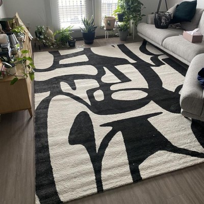 Abstract Inkblot Rug Black/white - Threshold™ : Target