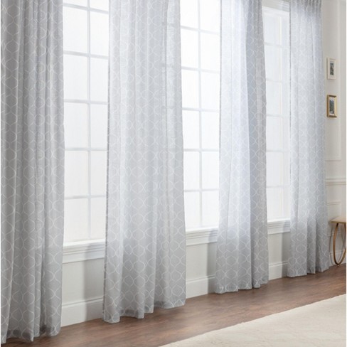 Chanasya 2pk Light Filtering Textured Semi Sheer Print Window Curtain ...