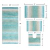 Set Of 4 Gradiation Rug Collection Turquoise Cotton Tufted Bath Rug Set ...