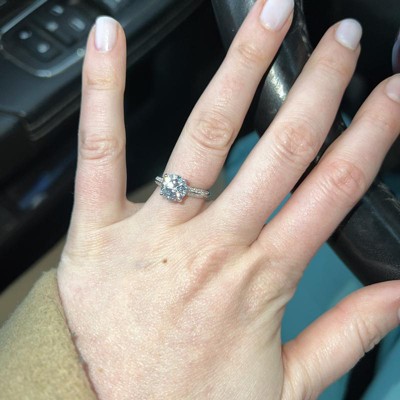 3.86 Ct. T.w. Cubic Zirconia Engagement Ring In Sterling Silver : Target