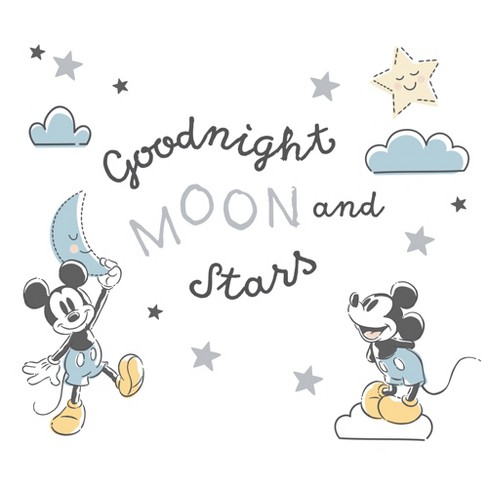 Lambs & Ivy Disney Baby Moonlight Mickey Mouse Blue/black Wall Decals ...