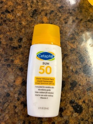 Cetaphil Sheer Mineral Liquid Sunscreen For Face - Spf 50 - 1.7 Fl Oz ...